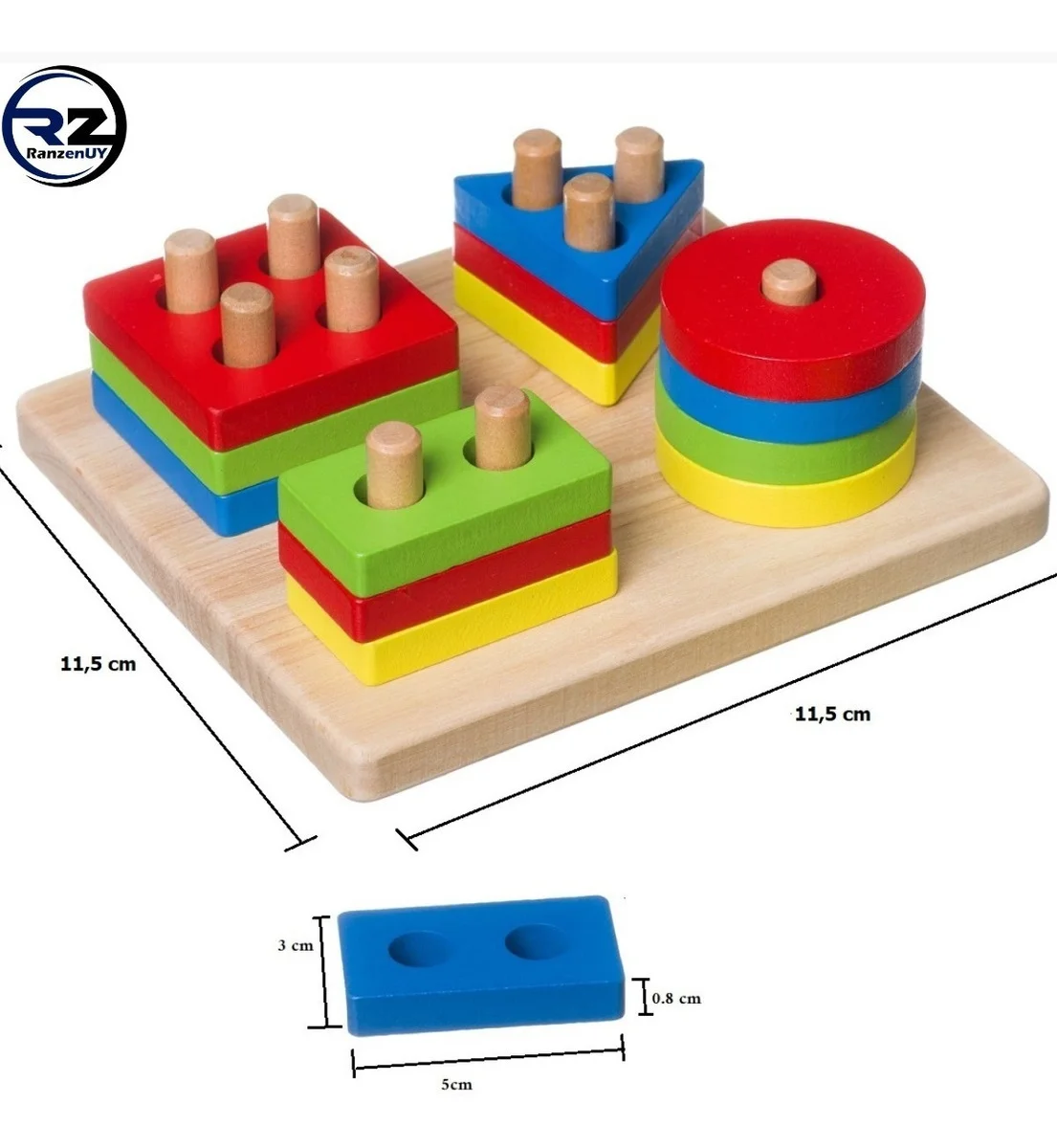 Juego De Encastre Para Bebes, Didáctico De Madera Para Niños - Ranzeuy