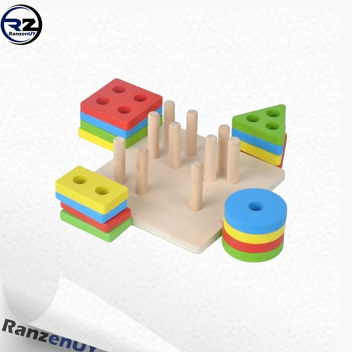 Juego De Encastre Para Bebes, Didáctico De Madera Para Niños - Ranzeuy